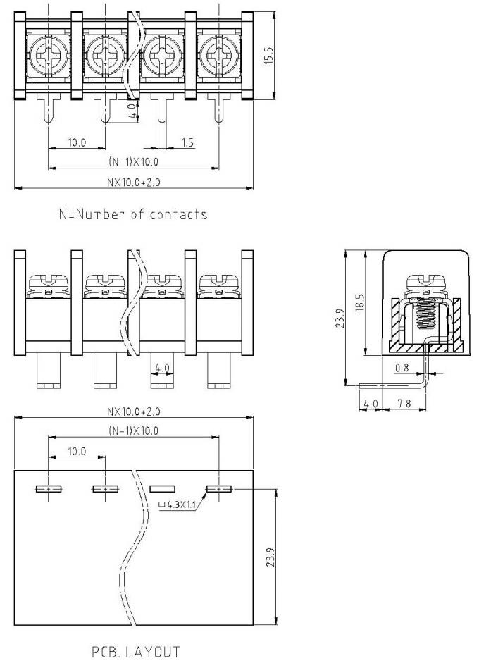 Barrier Terminal Block Type High Power Automotive Terminal Block ...